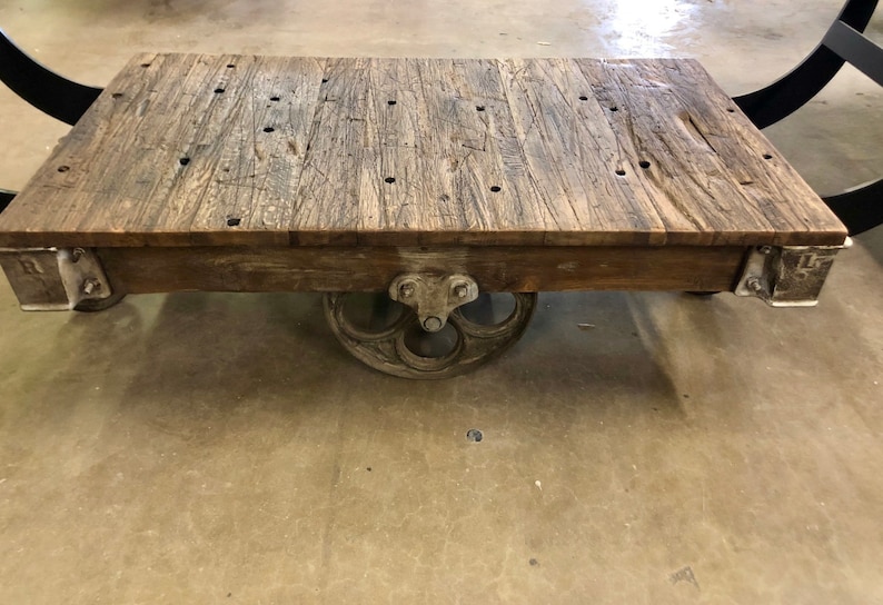 Antique Lineberry Factory Cart W/ Shelf - Etsy