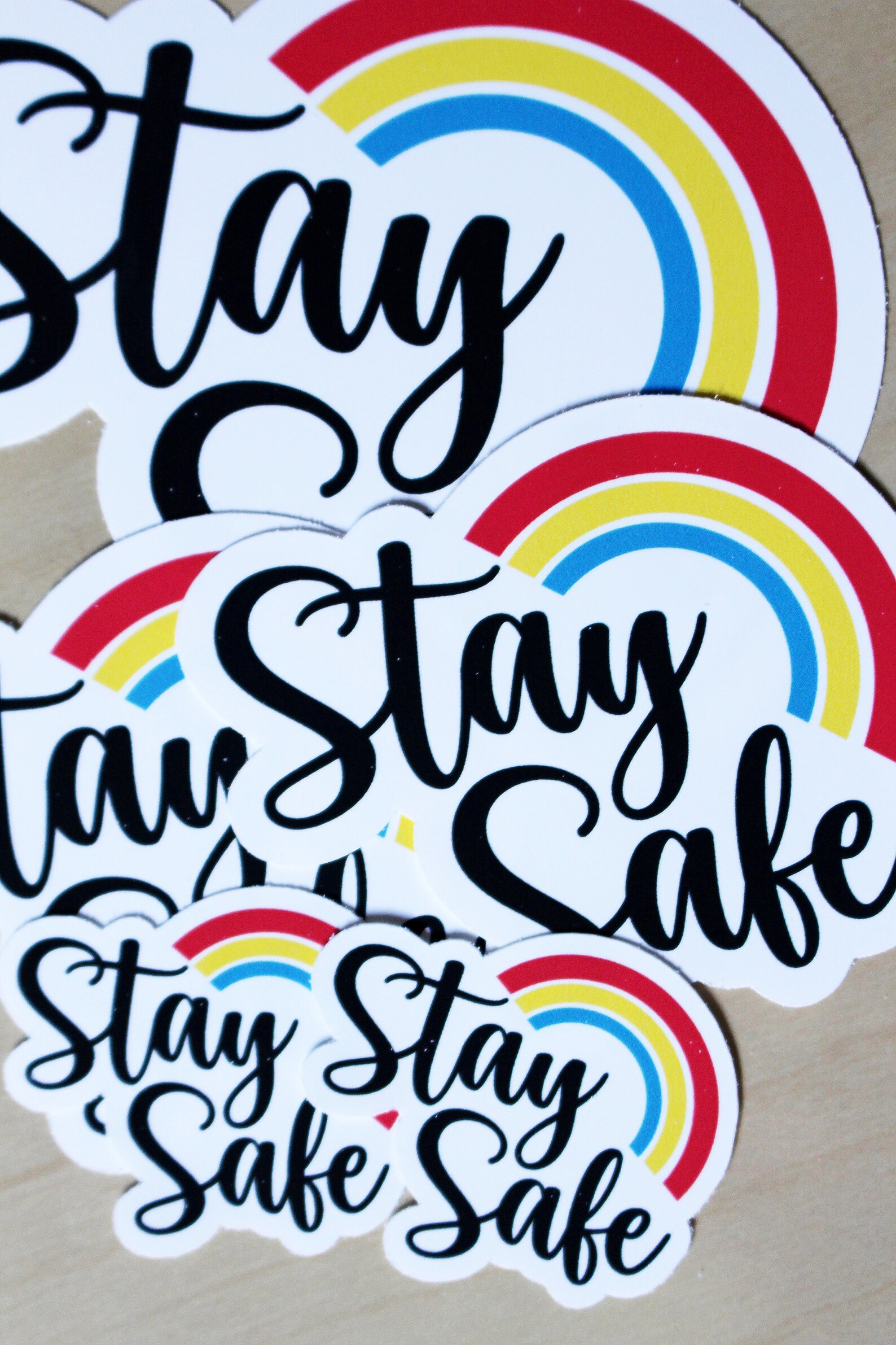 Stay Safe Rainbow Sticker Set Rainbow Vinyl Sticker Phone | Etsy