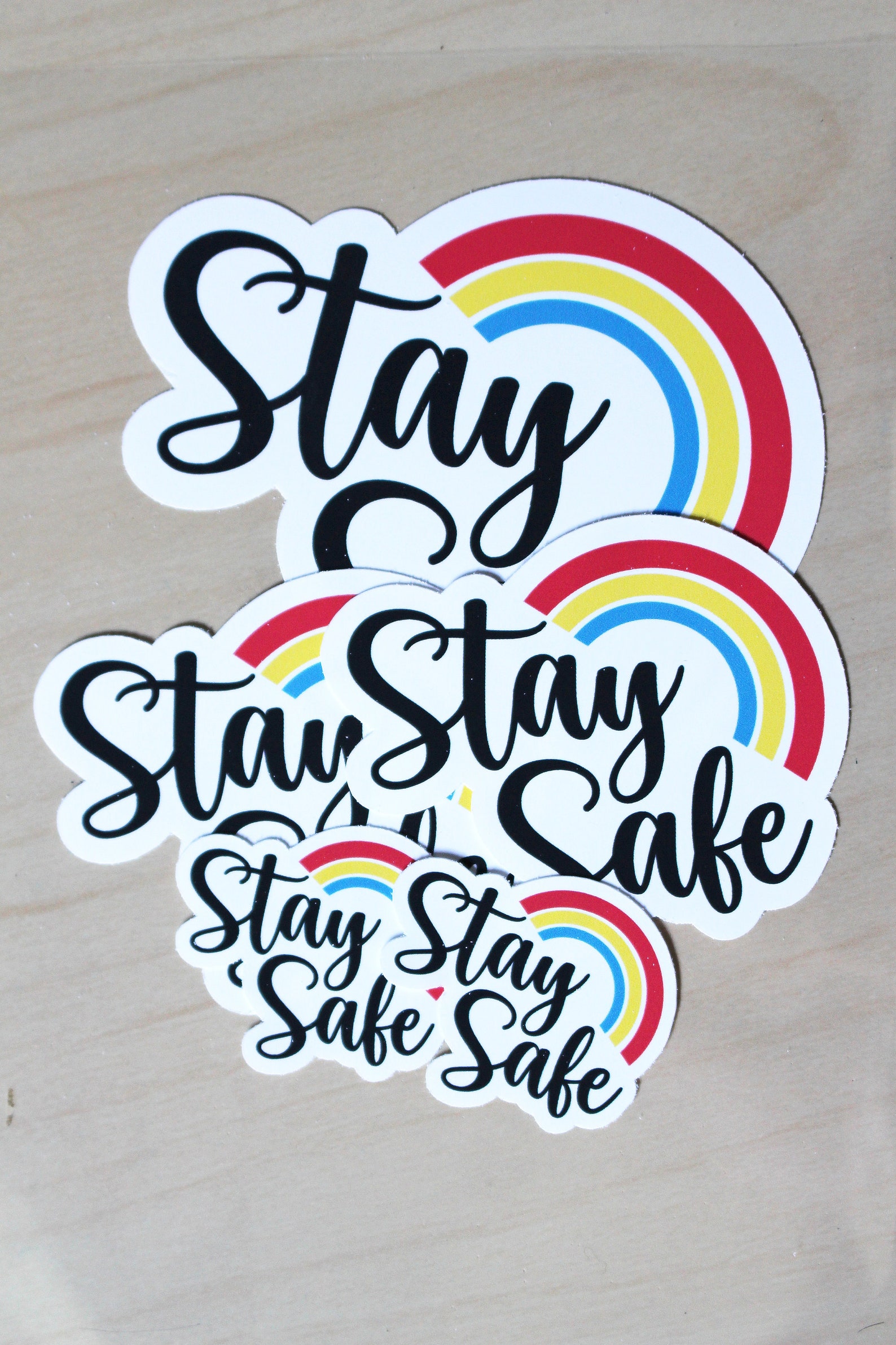 Stay Safe Rainbow Sticker Set Rainbow Vinyl Sticker Phone | Etsy