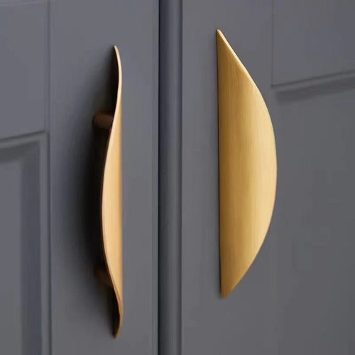 Leaf Knob Modern Cabinet Knob Gold Drawer Pull Doorknob - Etsy