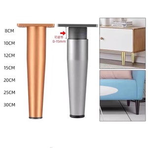 4x Modern Straight Brass Legs, Minimalist Sofa Foot, Cabinet Legs, Bed ...