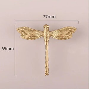 Dragonfly Brass Cabinet Knob, Solid Brass Drawer Pull, Doorknob, Dragonfly Knob, Knobs Drawer ...