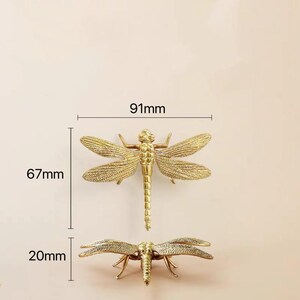Dragonfly Brass Cabinet Knobs, Solid Brass Drawer Pulls, Animal Doorknobs, Dragonfly Knobs ...
