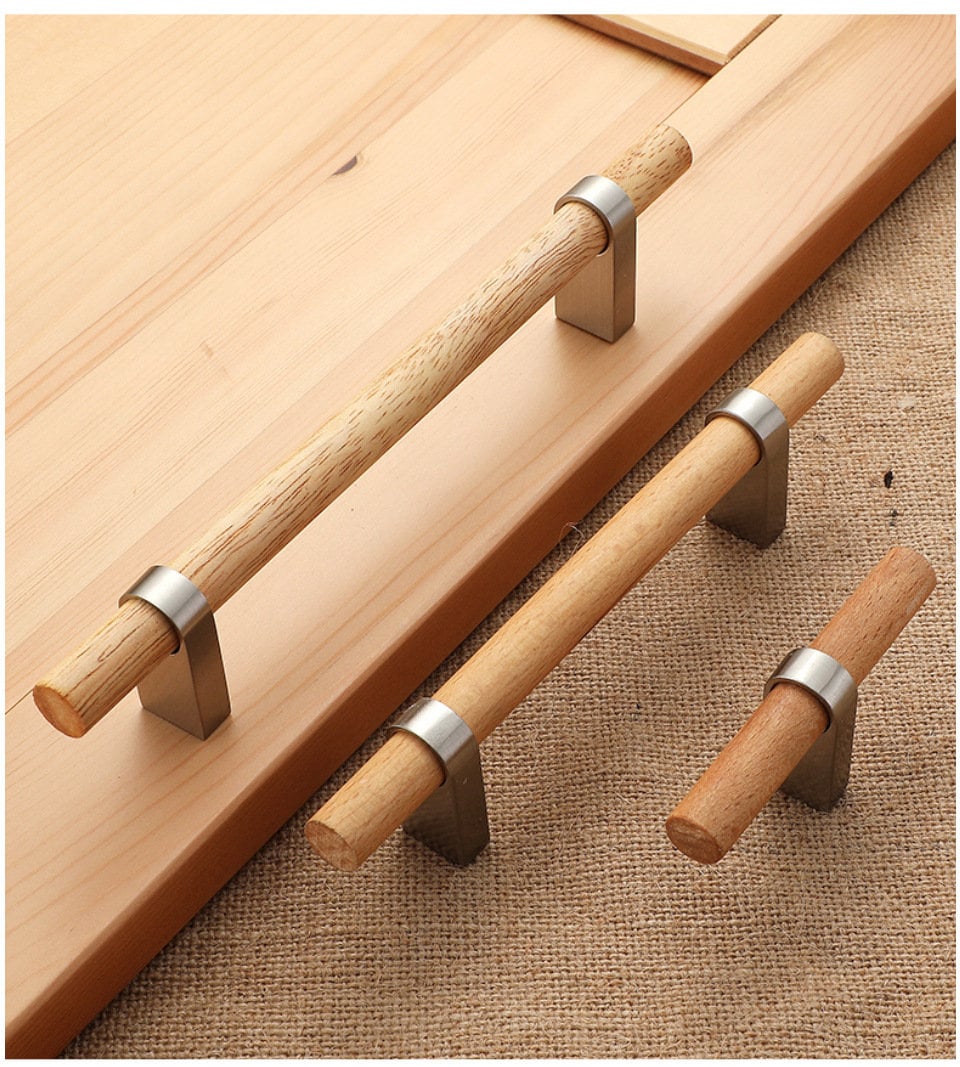 Nature Wood Cabinet Handle Modern Wardrobe Handles - Etsy