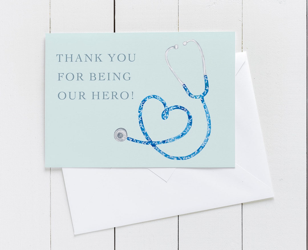 Thank You for Being Our Hero Card . Appreciation Notes. Doctor Nurse ...