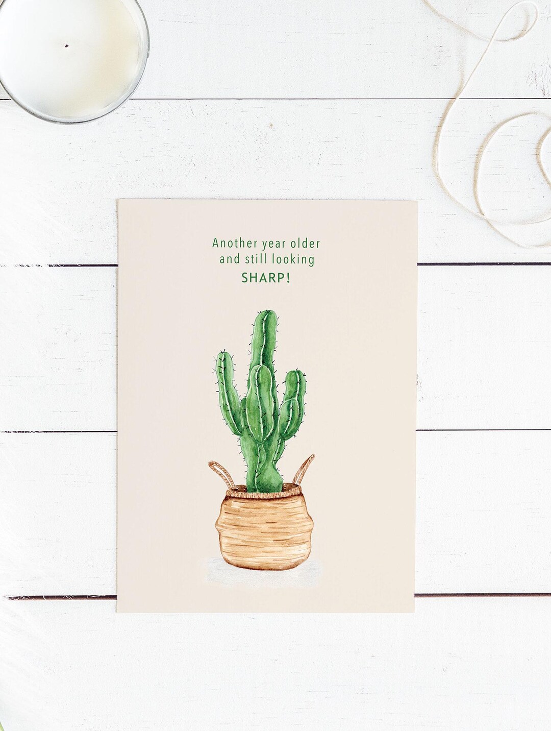 Happy Birthday Card, Cactus, Watercolor - Etsy