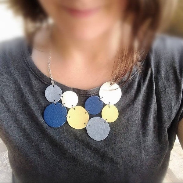 Leather Necklace Bib - Etsy