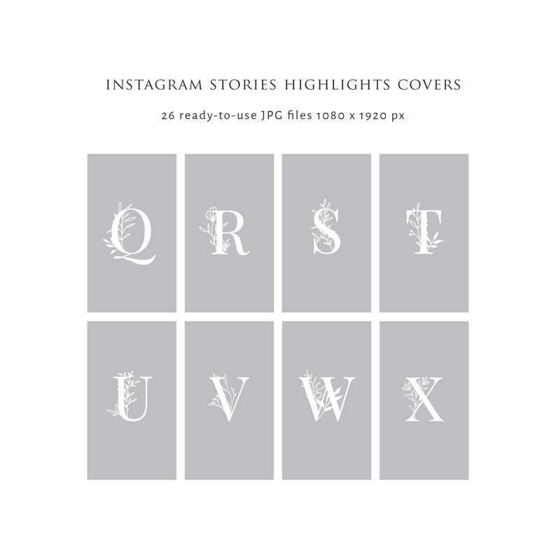 Alphabet lettering instagram highlight icons letters - fingerreka