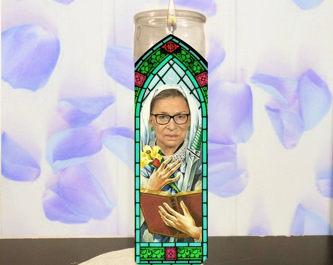 Saint RBG Prayer Candle | Ruth Bader Ginsburg Saint on 8" Prayer Candle ...