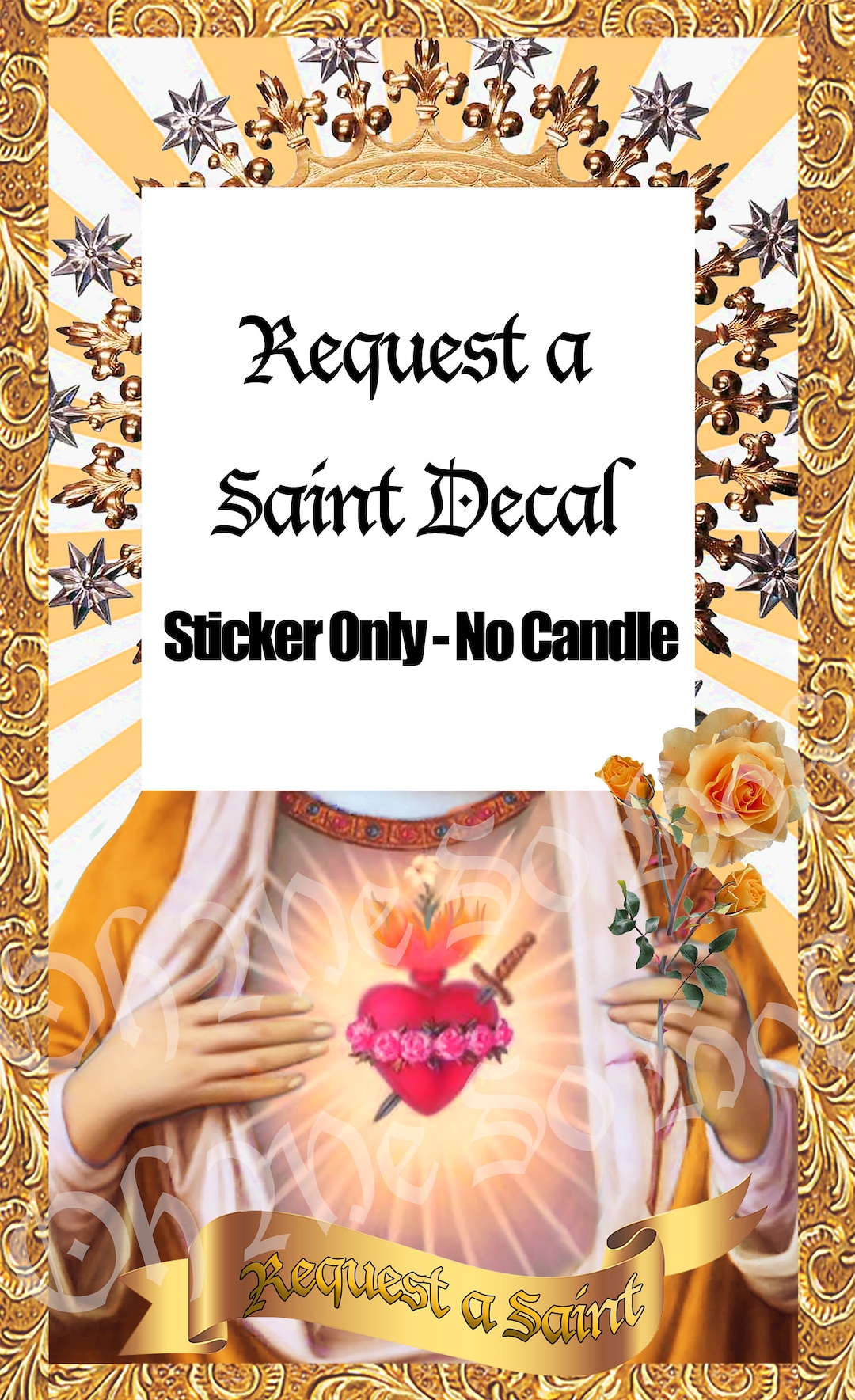 Saint Sticker Only | Prayer Candle Decals | Saint Candle Decals ...