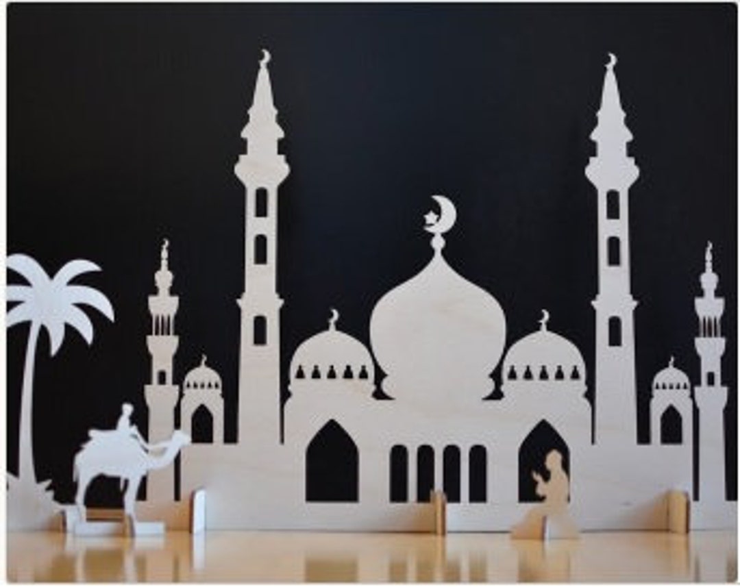 Laser Cut Wooden Mosque Set, Masjid Set - Etsy