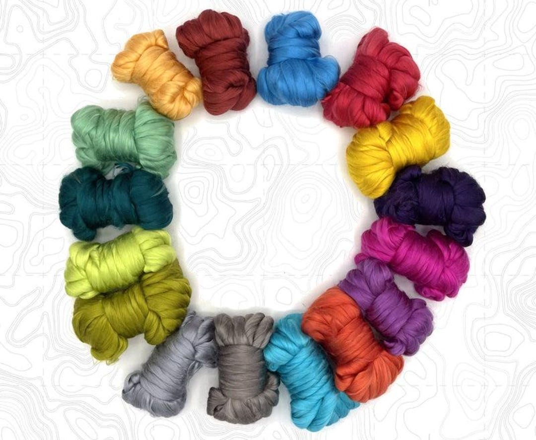 Dyed Mulberry Silk Fiber Pack Grade A Mulberry Silk Roving Top for ...