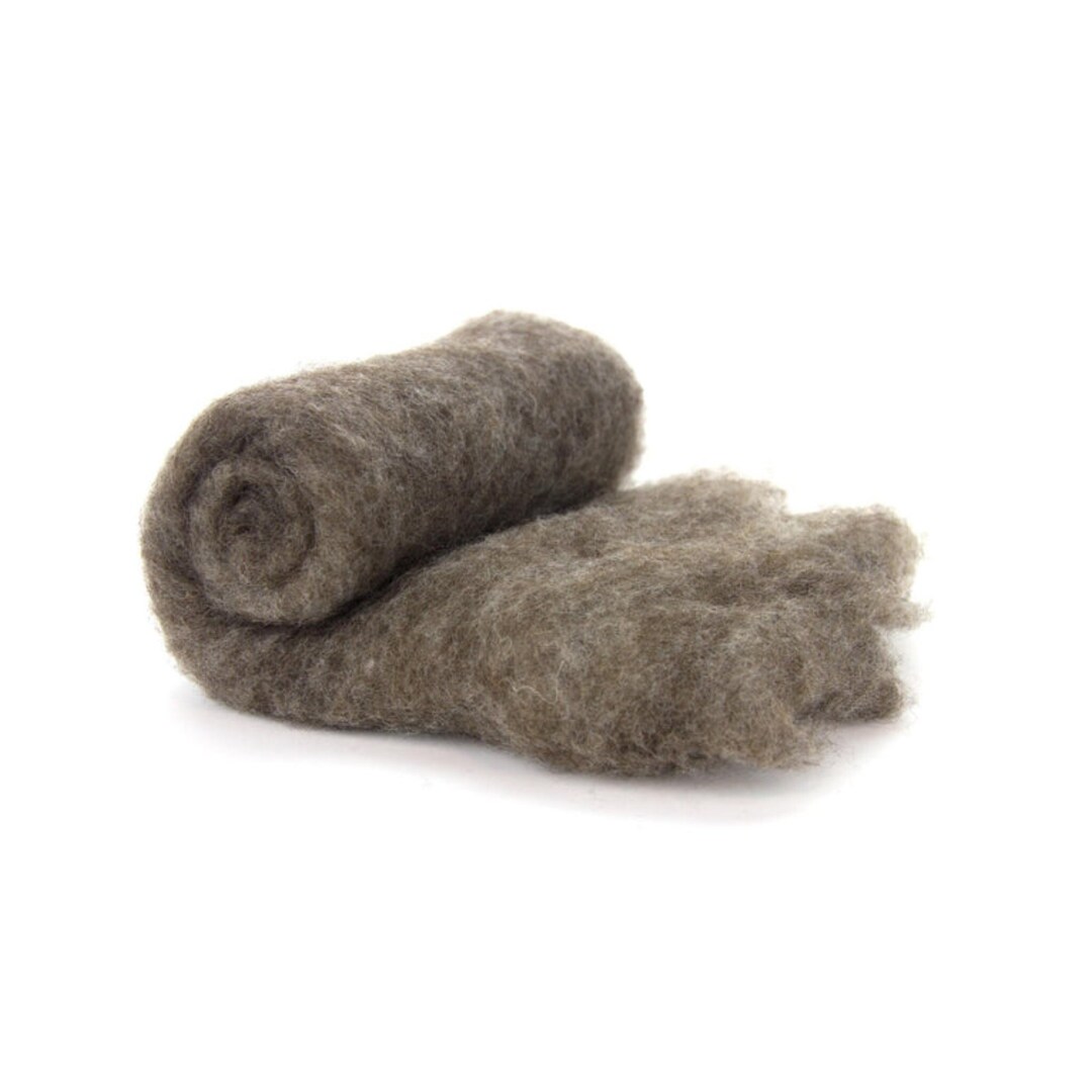 Carded Wool Batting for Needle Felting Wool Batts Natural Brown ...