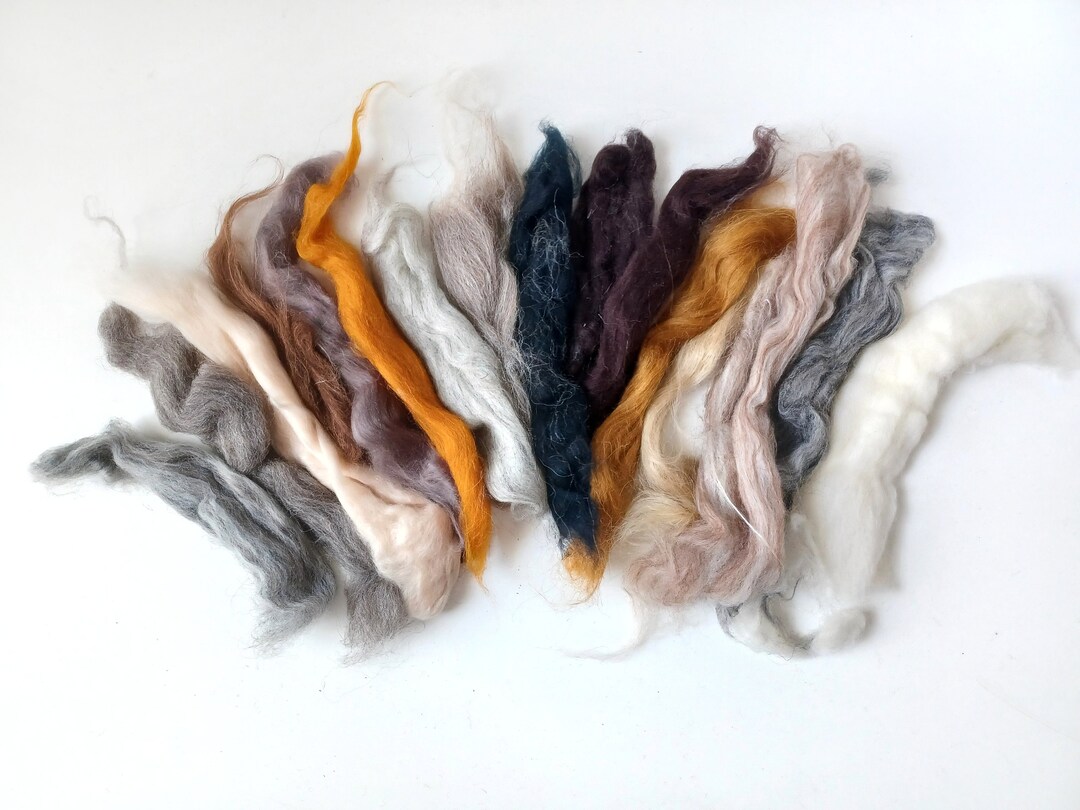 Wool Mill Ends Roving and Top Animal Colors Wool Scraps Waste Wool ...