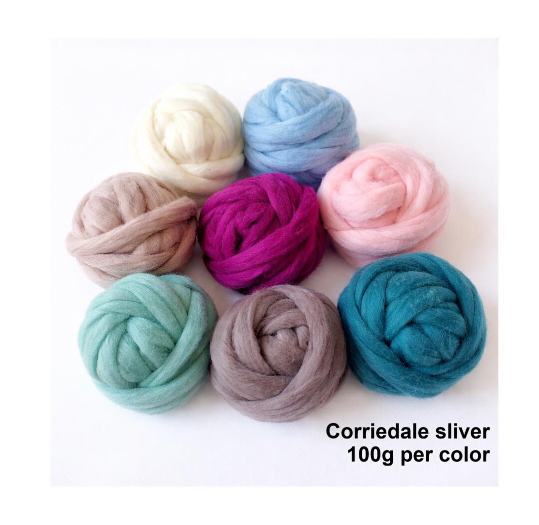 Needle Felting Wool Roving 100g (3.5 Oz) Carded Corriedale Roving Wool ...