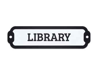 Wooden Library Sign - Etsy
