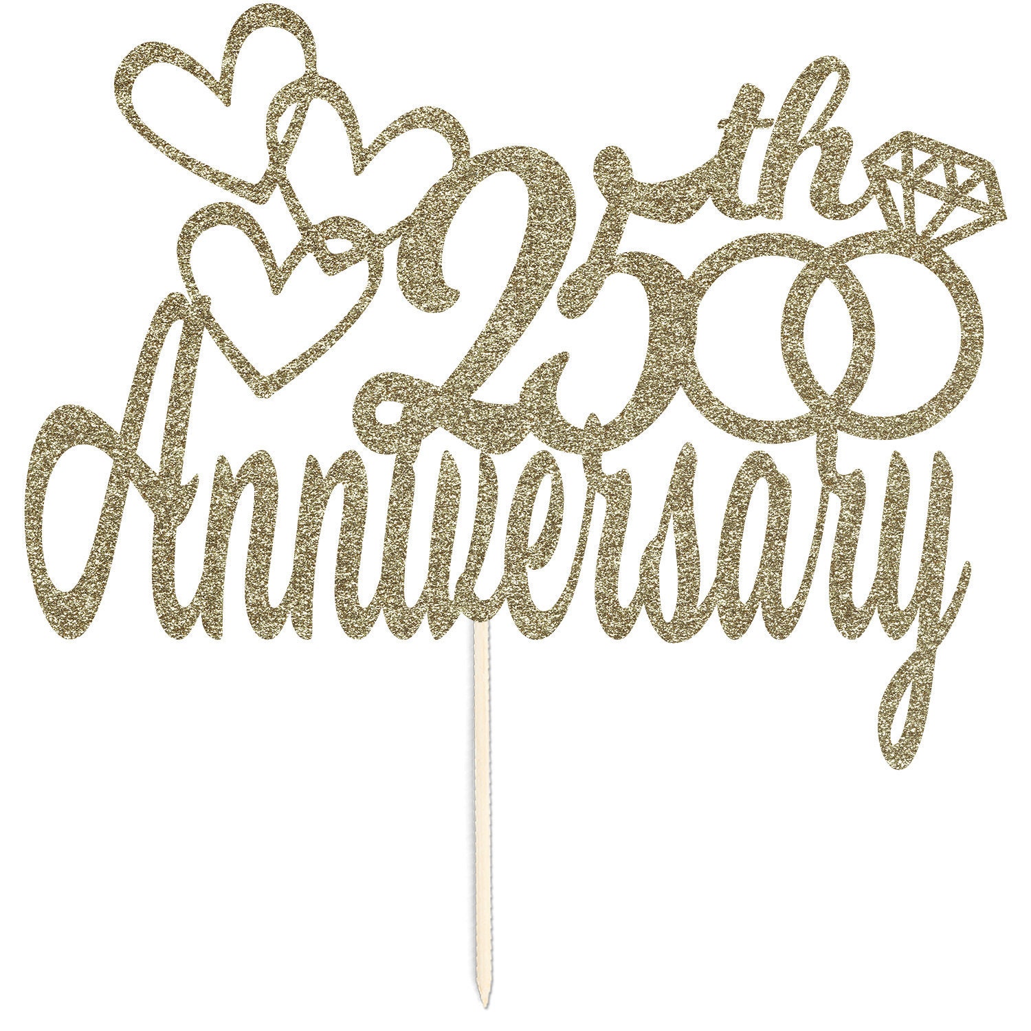 25th-anniversary-glitter-cake-topper-party-cake-ornament-etsy