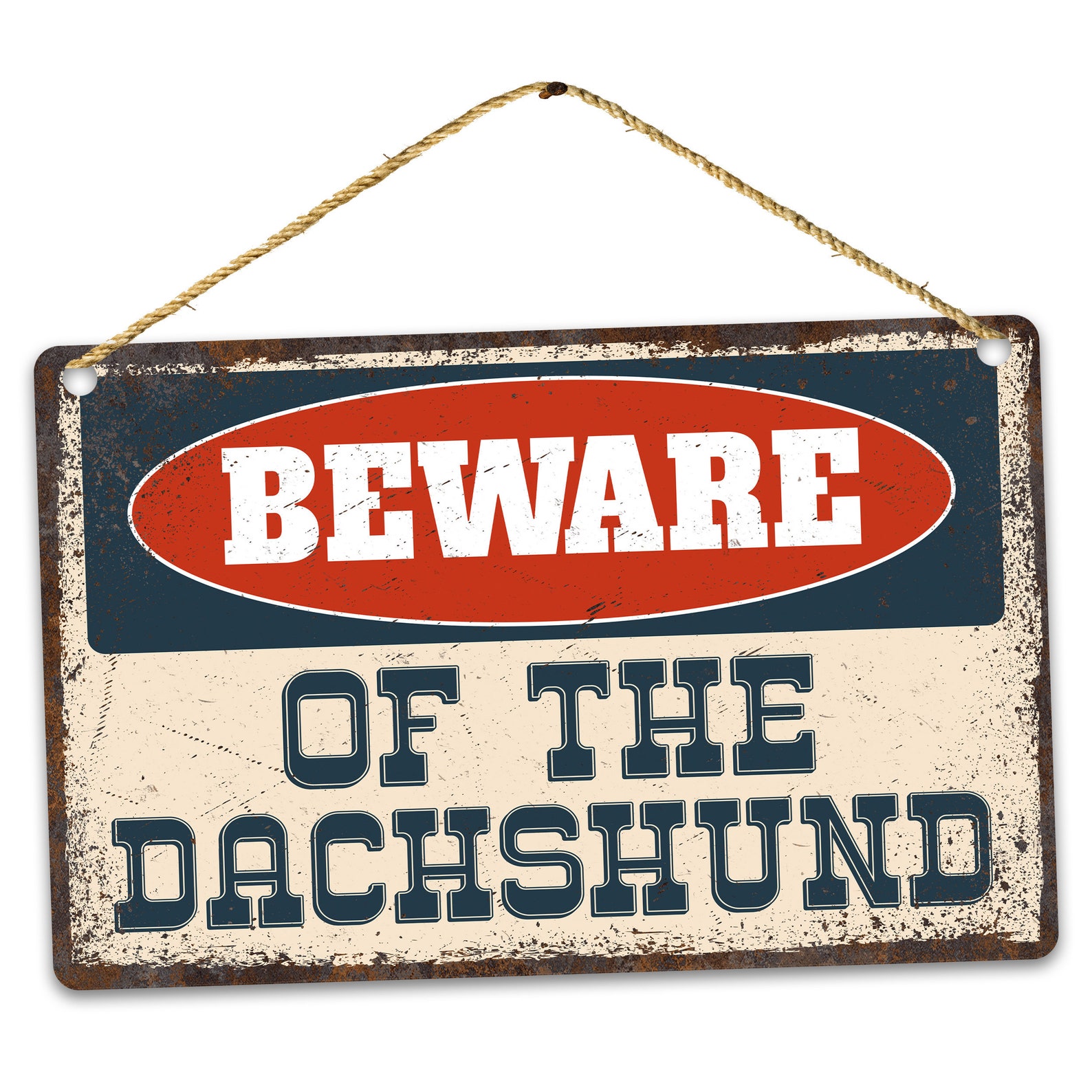 Funny Beware of Dachshund Metal Sign Rustic Retro Weathered - Etsy