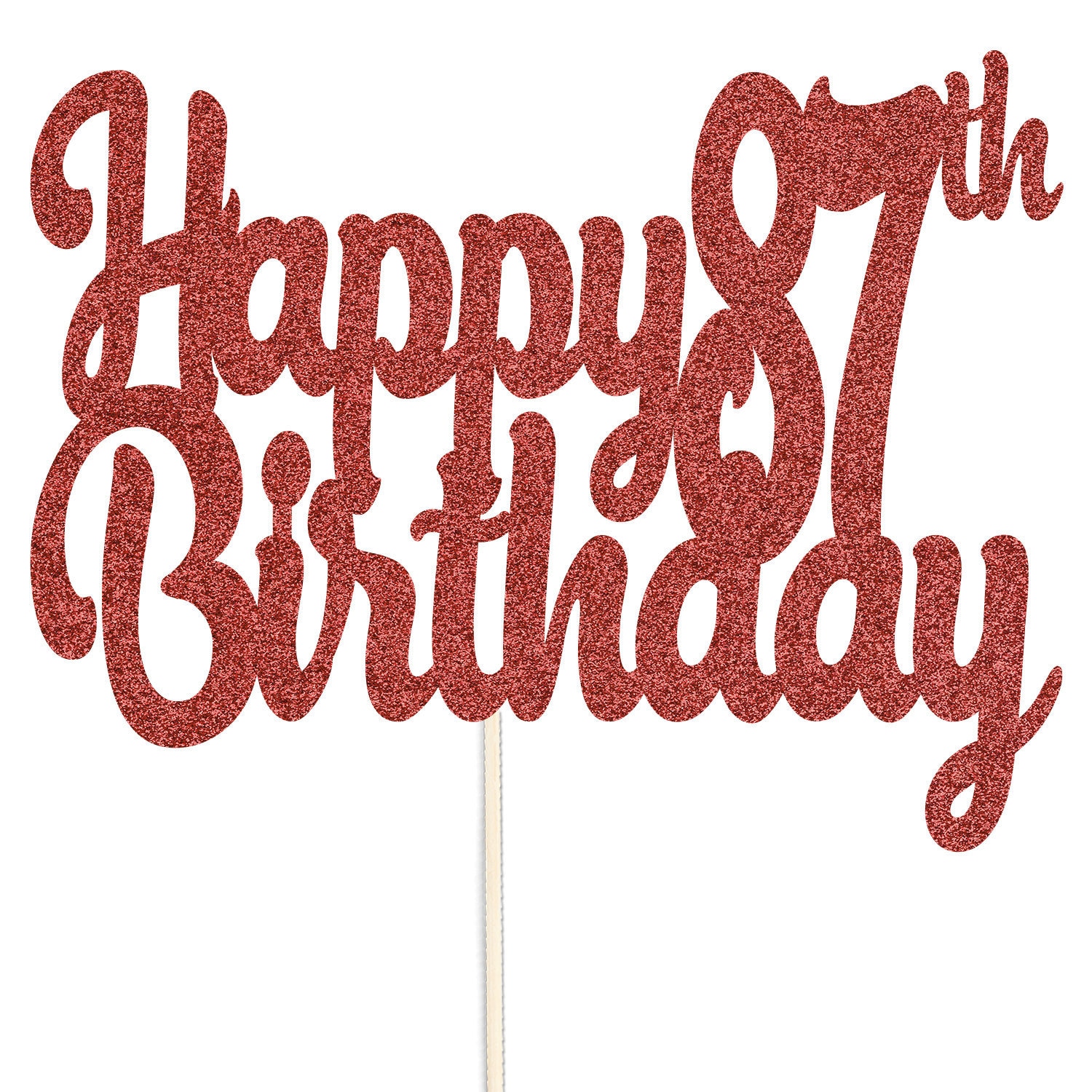 Happy 87th Birthday Glitter Cake Topper Party Celebration | Etsy