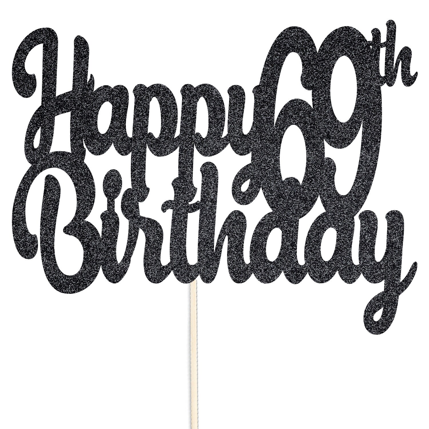 Happy 69th Birthday Glitter Cake Topper Party Celebration Etsy