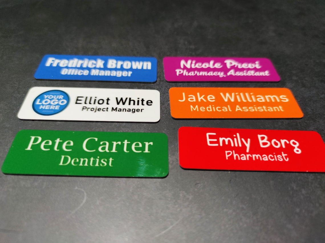 Personalized Name Tags Custom Name Badge Metal Staff ID | Etsy