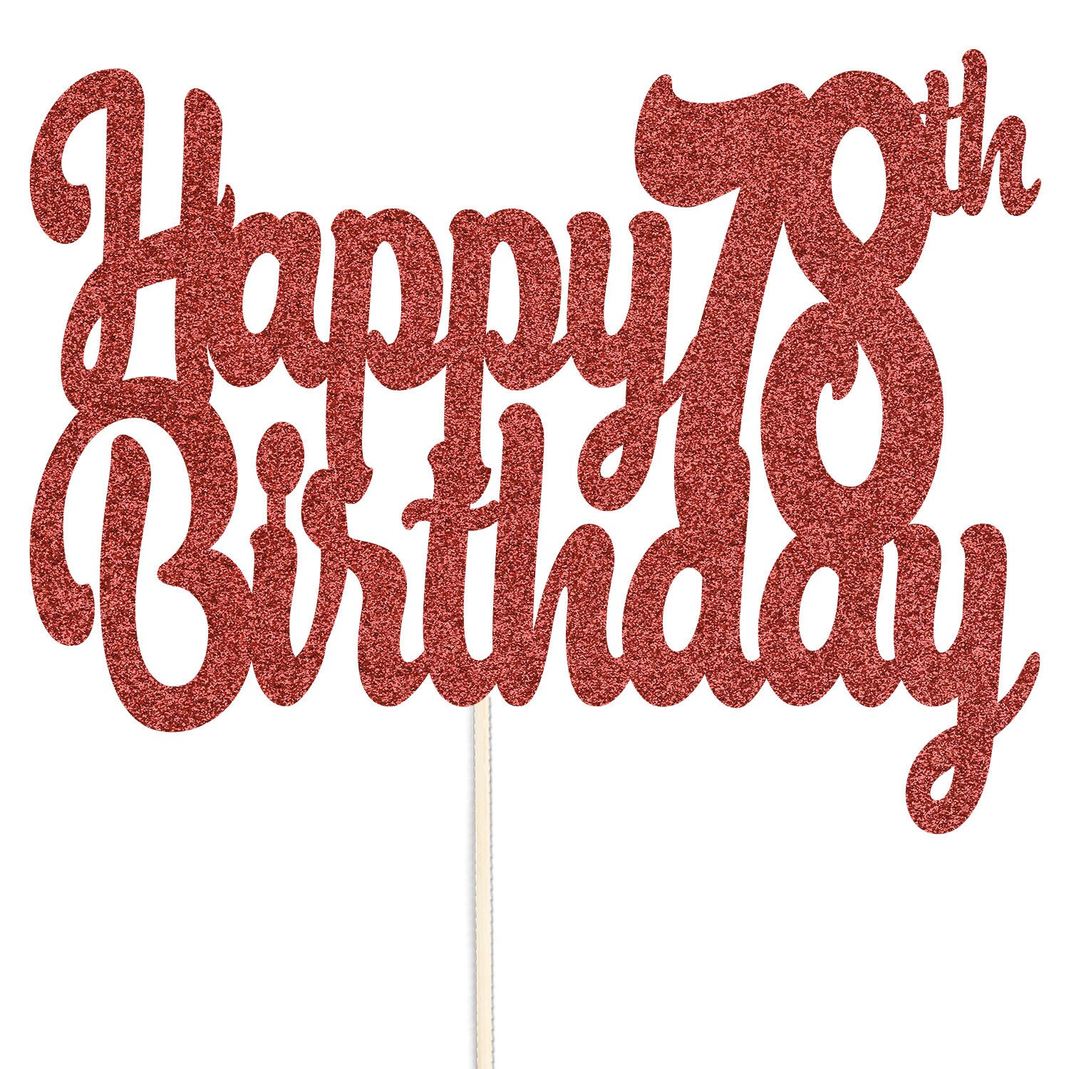 Happy 78th Birthday Glitter Cake Topper Party Celebration | Etsy