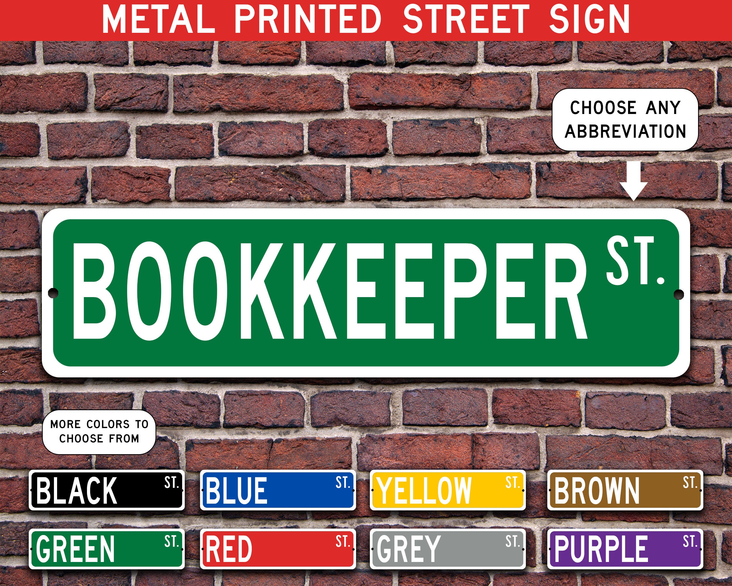 Bookkeeper Gift Metal Street Sign Personalized Sign Custom - Etsy UK