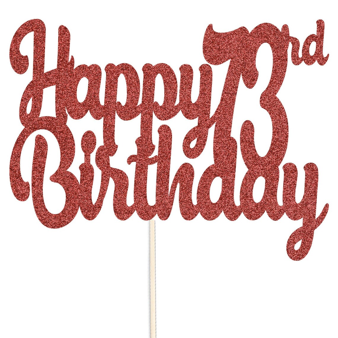 Happy 73rd Birthday Glitter Cake Topper Party Celebration | Etsy