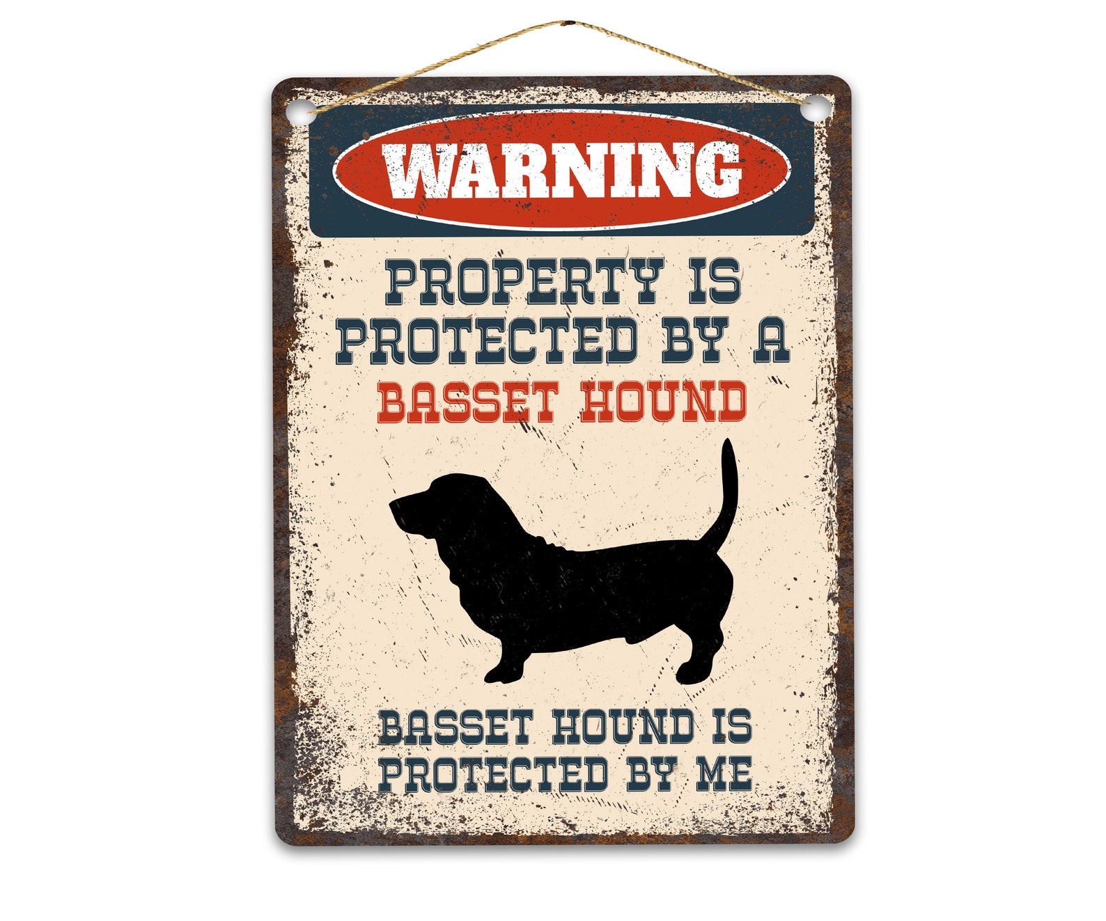 Basset Hound Metal Sign Funny Warning Dog Sign Rustic Retro - Etsy