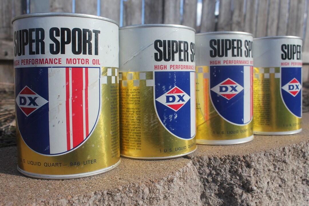4 DX Super Sport 40 Wt. Oil Containers "cans". Please View Pictures ...