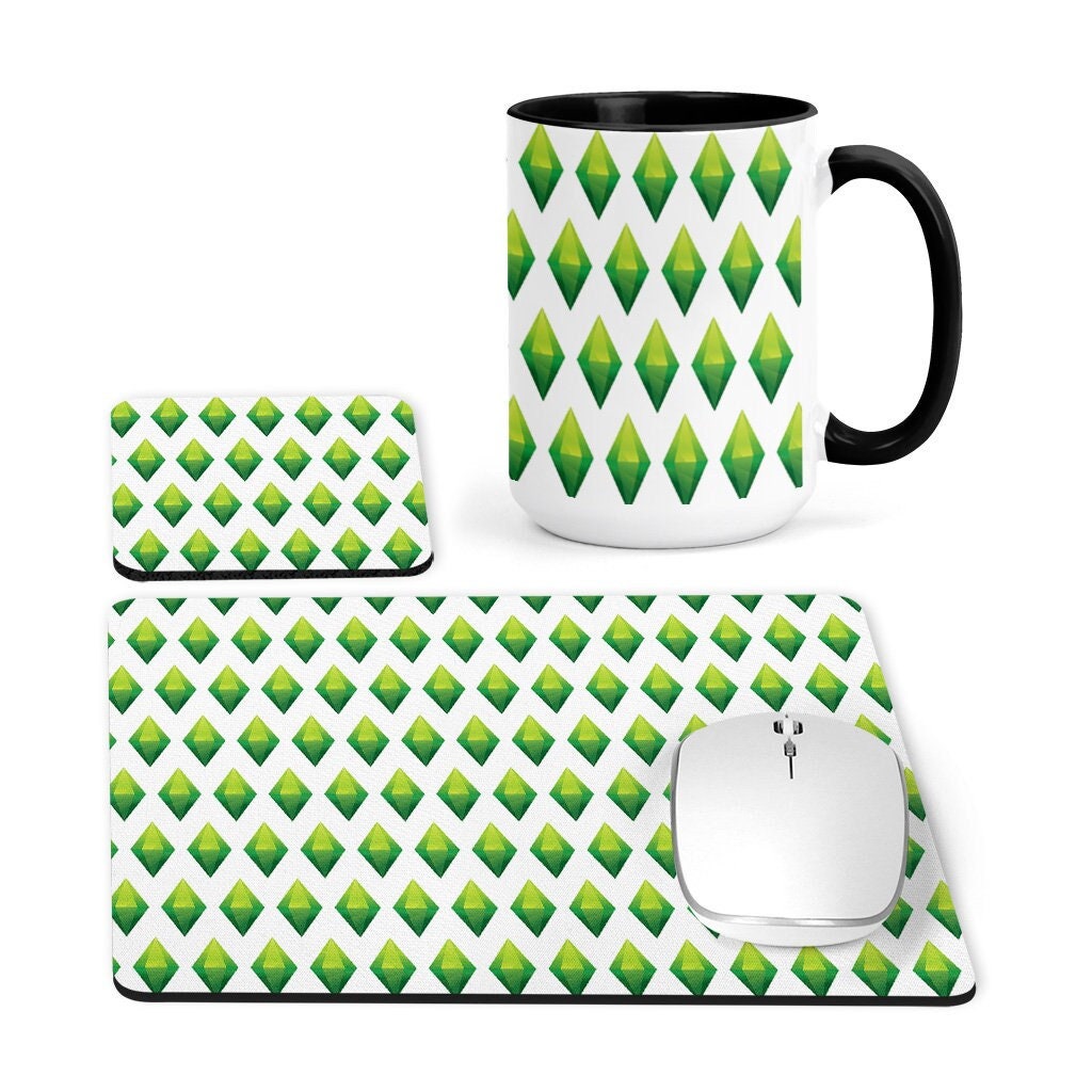 Sims Plumbob Desk Set Sims Mug, Sims Coasters, Sims Gifts, Sims 4 Merch ...