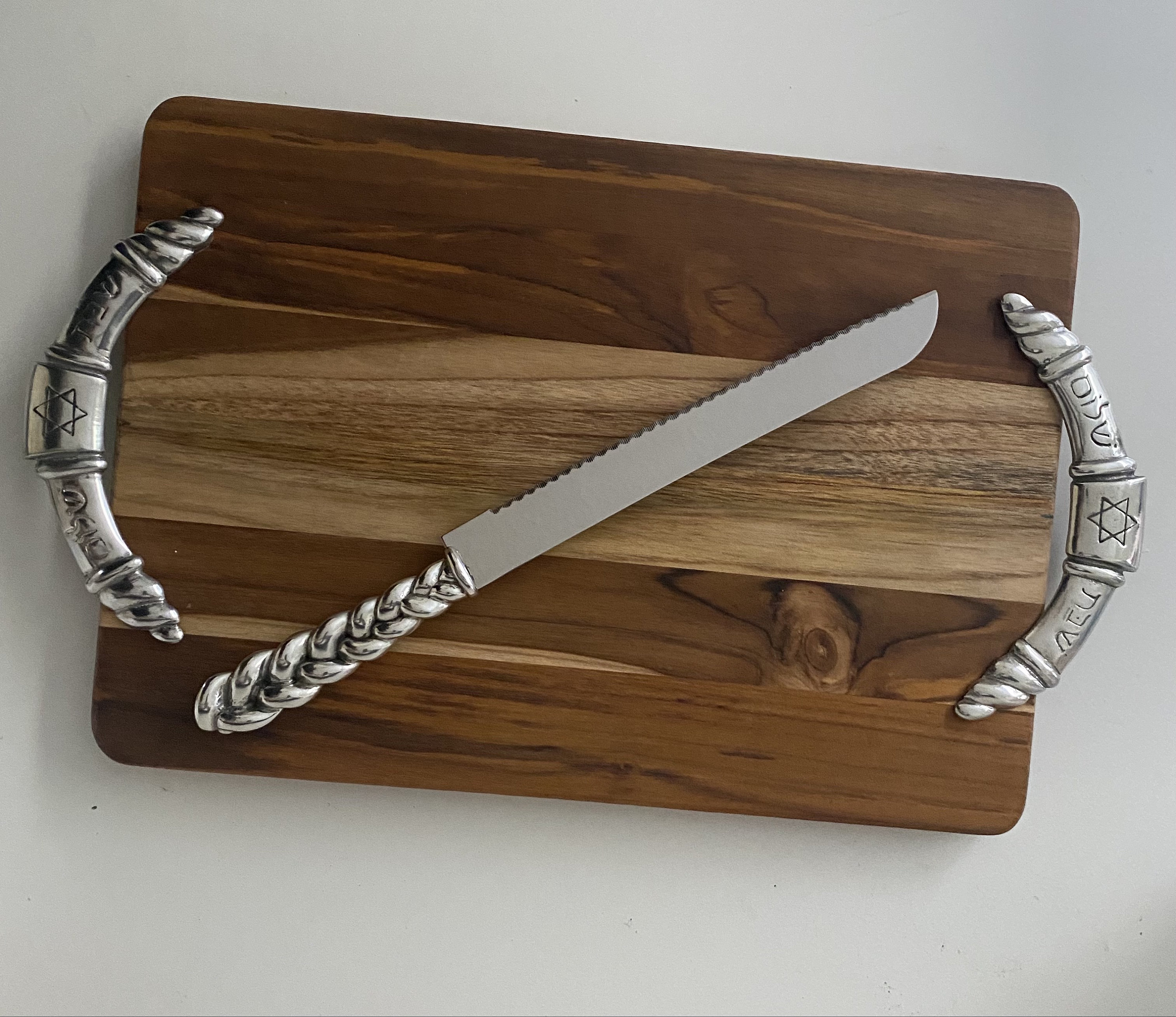 Bundle: Two Handle Challah Board With Challah Knife - Etsy