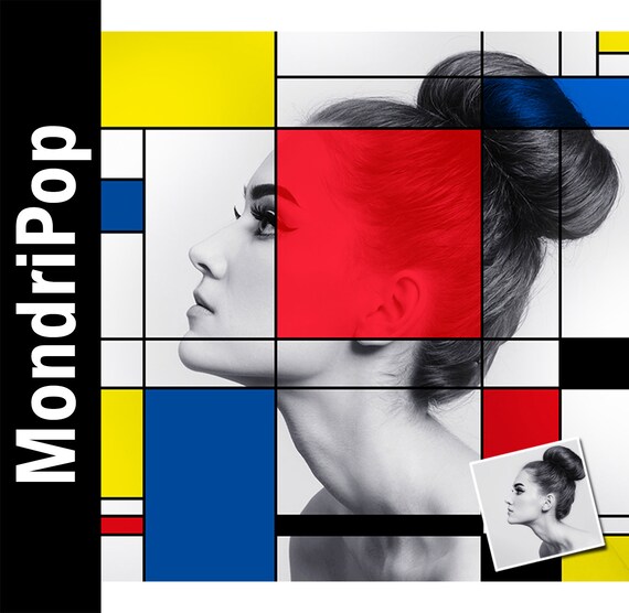 Personalized Individual Pop Art Picture of Her Photo Mondrian | Etsy