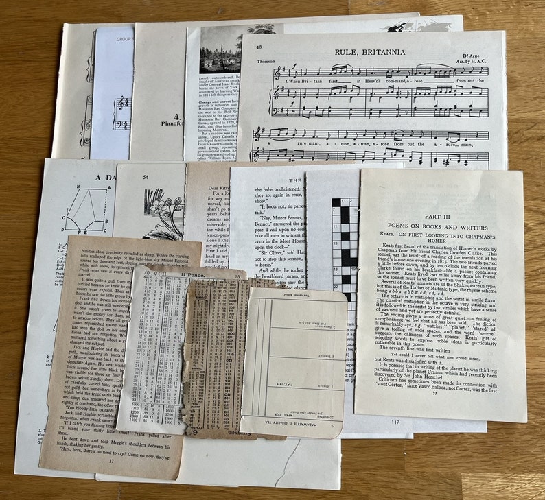 Book Page Bundles Mixed Bundles Including Antique and Vintage Book ...