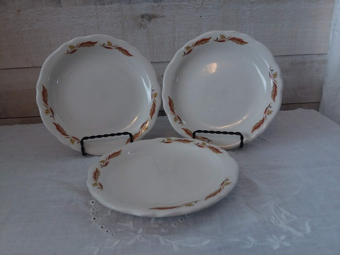 Set of 3 Homer Laughlin Restaurant Ware Bread Plates Vintage Beautiful ...