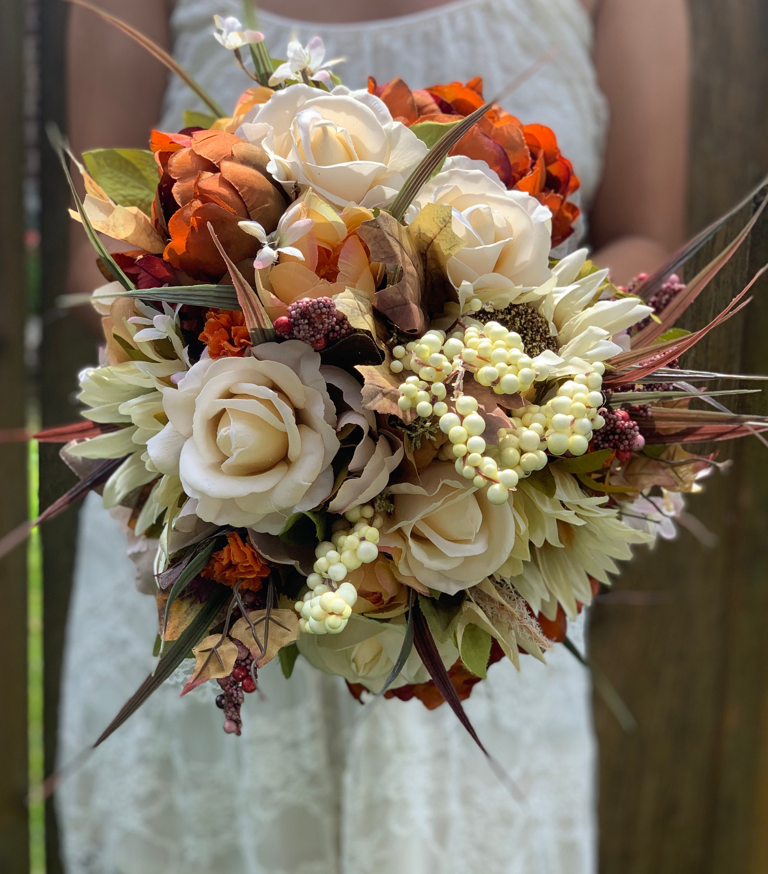 Fall Colors Bouquet Fall in Love Theme Wedding Burnt Orange - Etsy