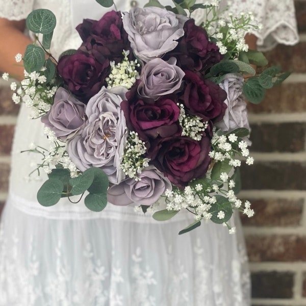 Plum Wedding Bouquet - Etsy