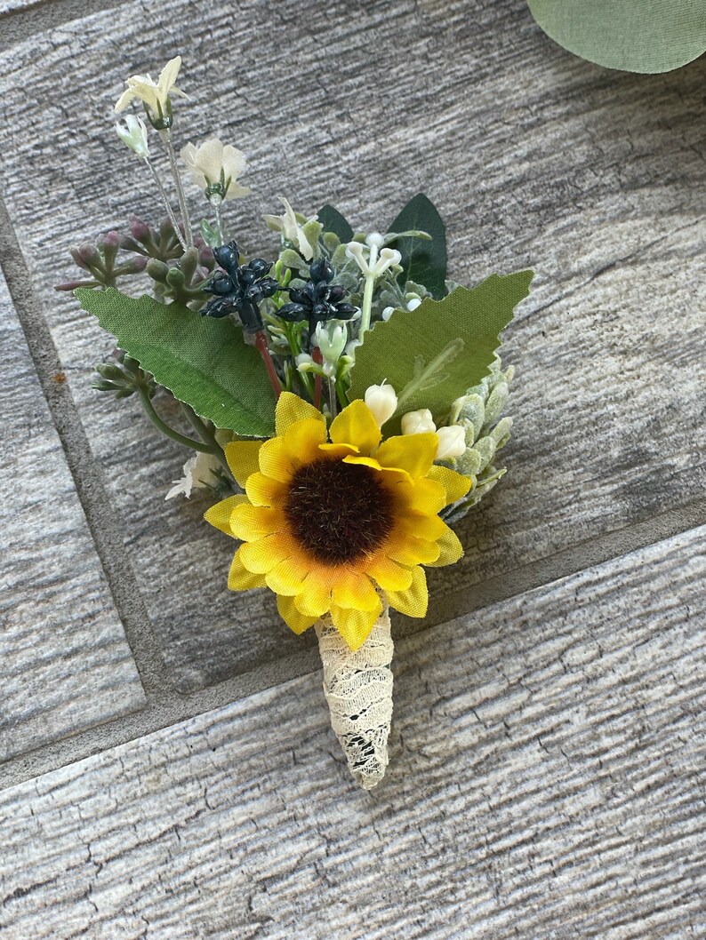 Sunflower Boho Greenery Bouquet Sunflower Wedding - Etsy