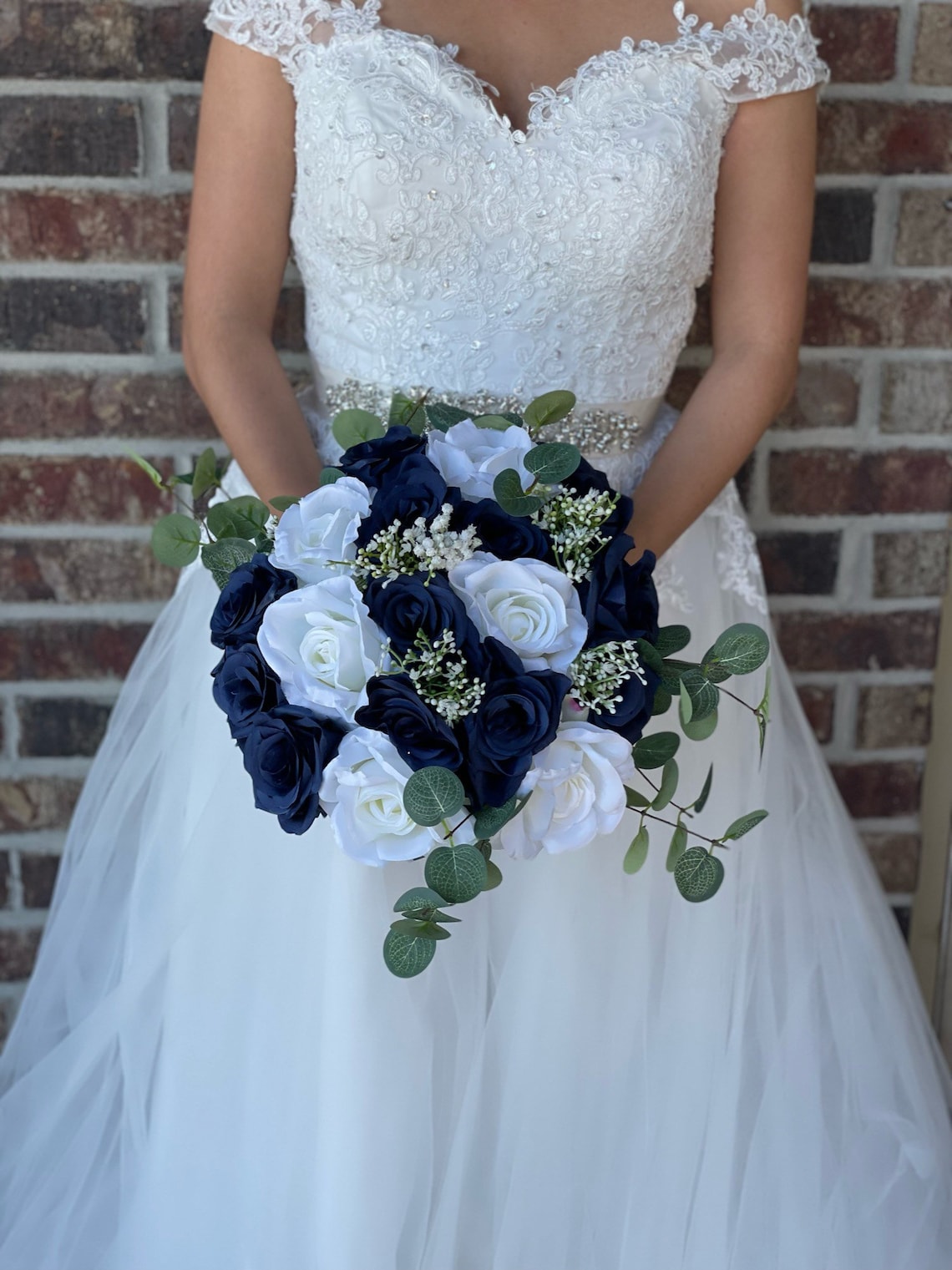 Navy Blue and White Roses Roses Navy Blue Wedding Navy Blue and White ...