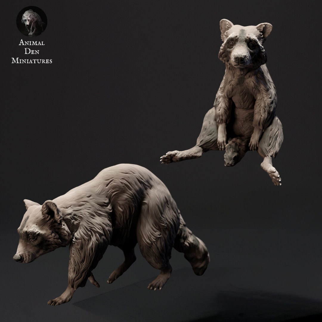 Set 2 Raccoon | Resin Raccoon to Paint | 35, 49, 54 or 75 Mm Scale - Etsy