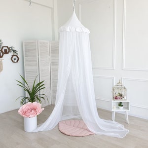 Chiffon Canopy, Nursery Canopy , White Color Canopy , Canopy With Mat ...