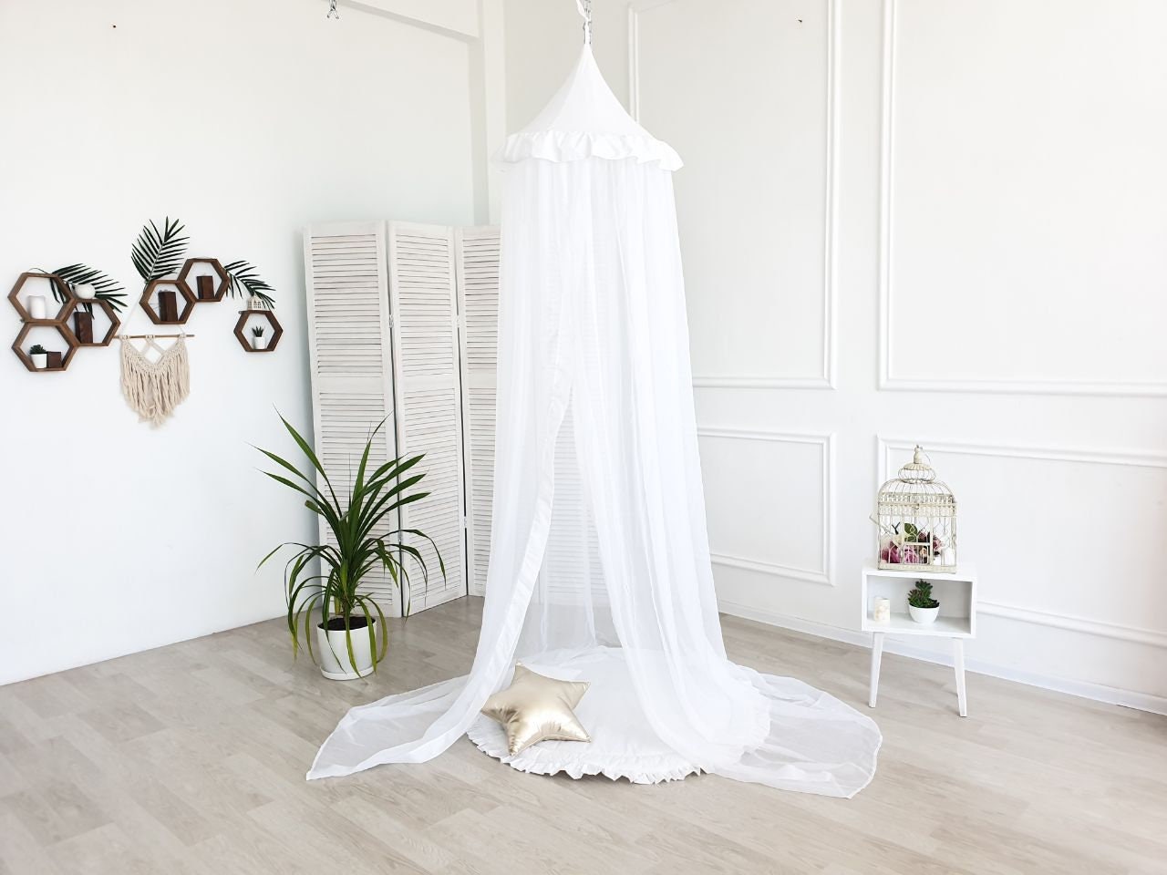 Chiffon Canopy nursery canopy white color canopy canopy | Etsy