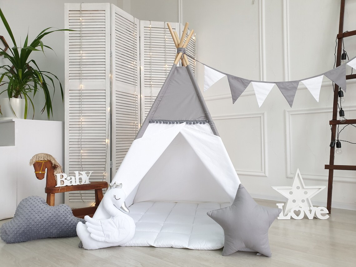 Teepee Tent Kids Tent Play Tent Playhouse Organic Cotton - Etsy