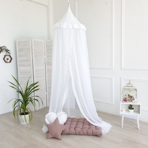 Chiffon Canopy, Nursery Canopy , White Color Canopy , Canopy With Mat ...