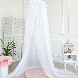 Chiffon Canopy, Nursery Canopy , White Color Canopy , Canopy With Mat ...