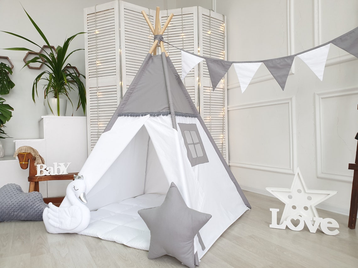 Teepee Tent Kids Tent Play Tent Playhouse Organic Cotton - Etsy