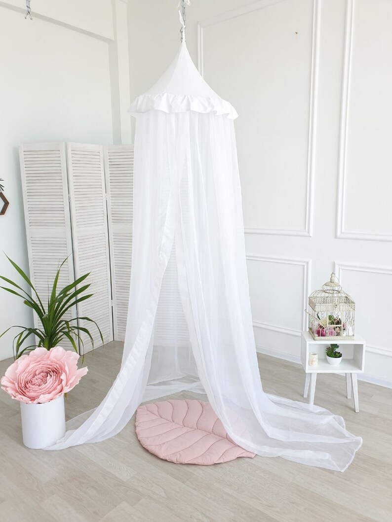 Chiffon Canopy nursery canopy white color canopy canopy | Etsy