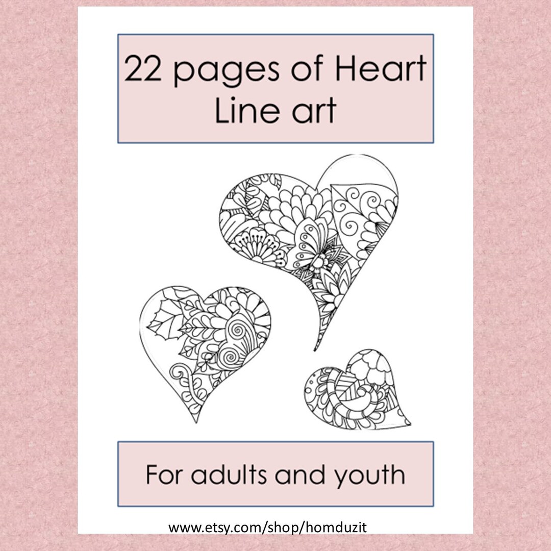 Adult Youth Line Art, Coloring Printables, 20 Pages, Crayons, Pencil ...
