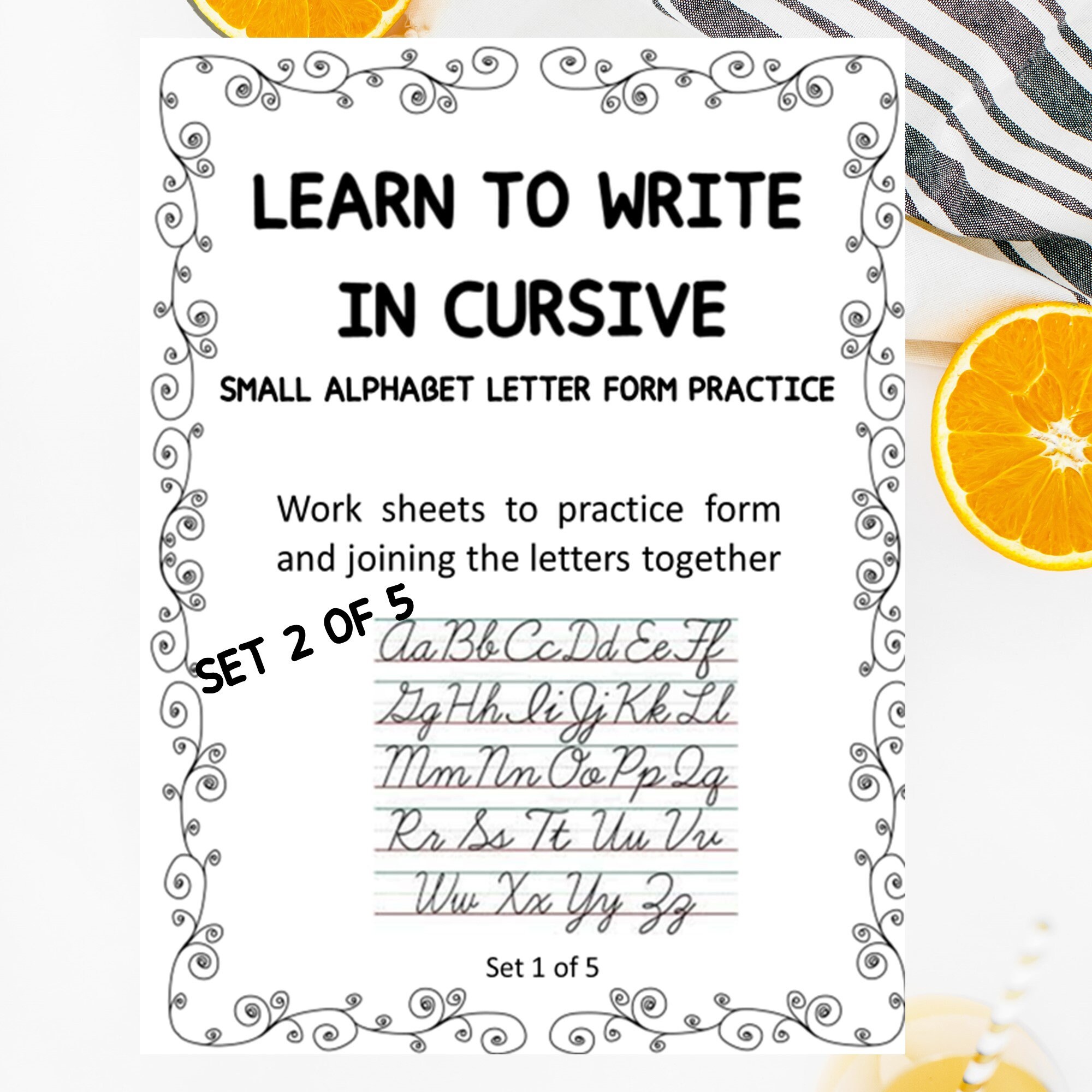 Cursive Capital Letter Practice Sheets, Set 2 of 5, Write in Cursive ...