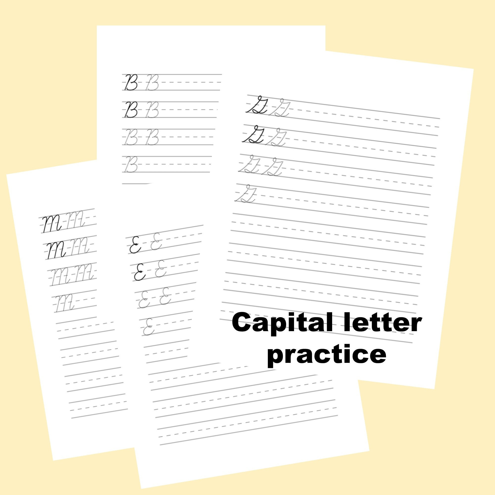 Bundle of Cursive Small and Capital Letters and Words,157 Pages, Set 5 ...